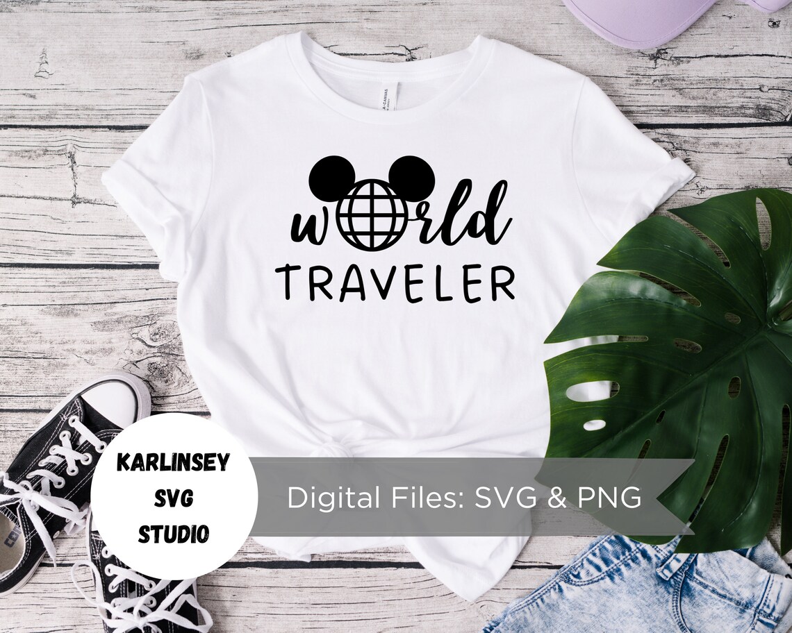 World Traveler Mickey, SVG, PNG, Cut File. Silhouette, Cricut, Castle ...