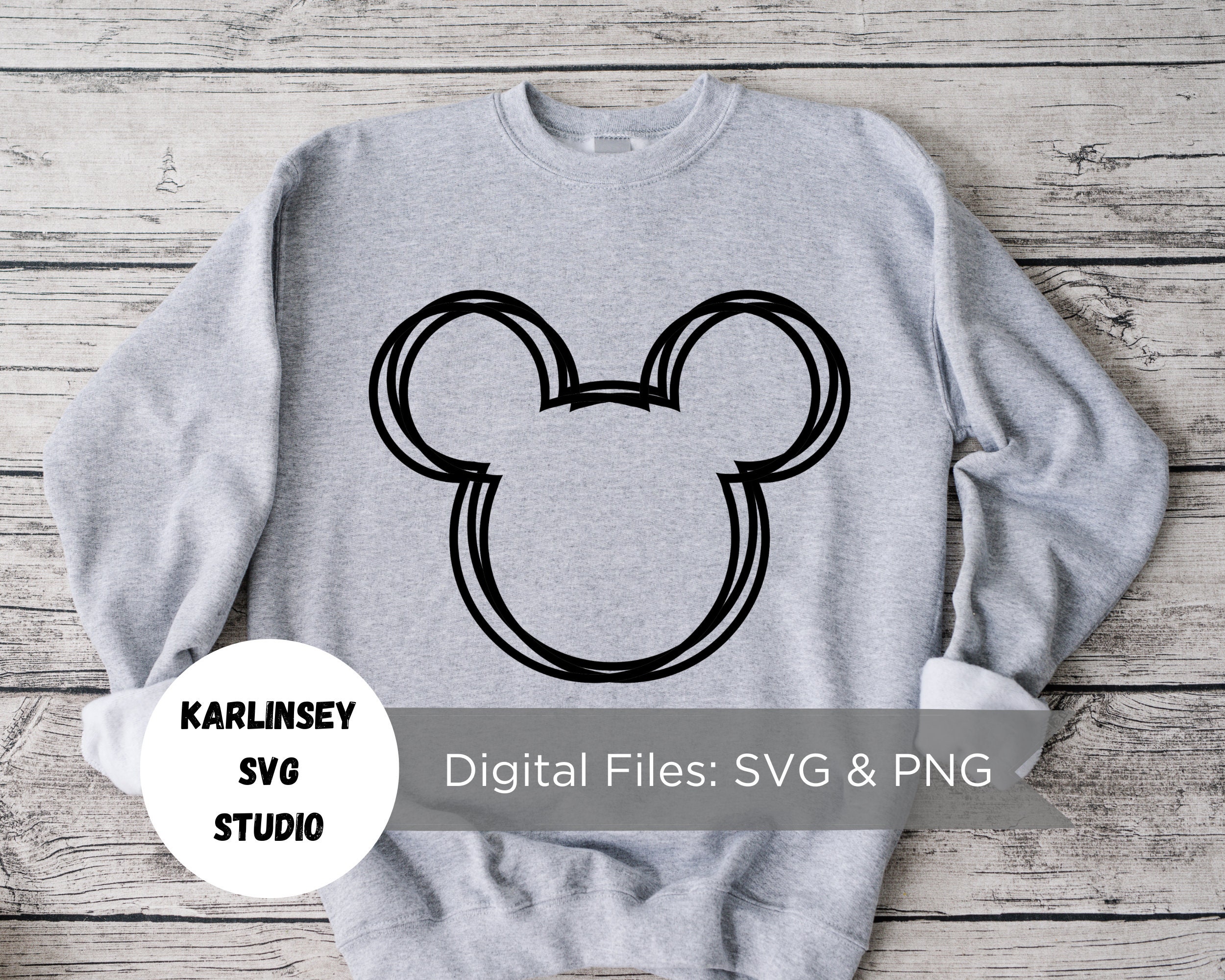 Mickey Mouse Head Design Element, SVG, PNG, Cut File, Silhouette ...