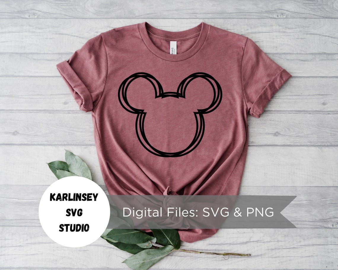 Mickey Mouse Head Design Element, SVG, PNG, Cut File, Silhouette ...