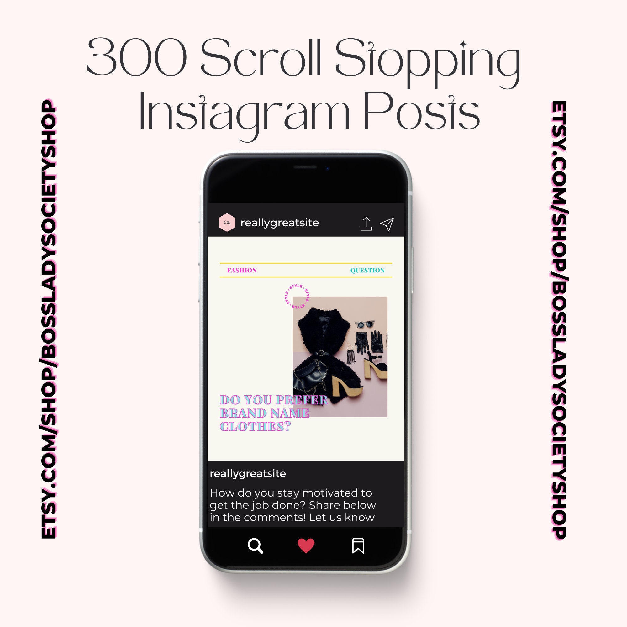 300 Instagram Second Hand Sustainable Fashion Canva Templates Bundle ...