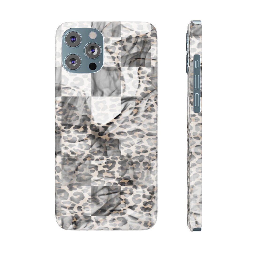 Checker Flag Leopard Print Smoke Slim Phone Cases Case-mate - Etsy