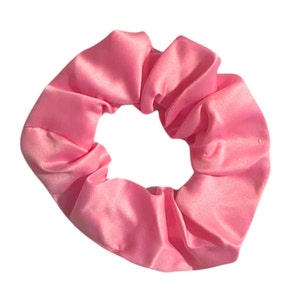 Pink Satin Scrunchie - Etsy