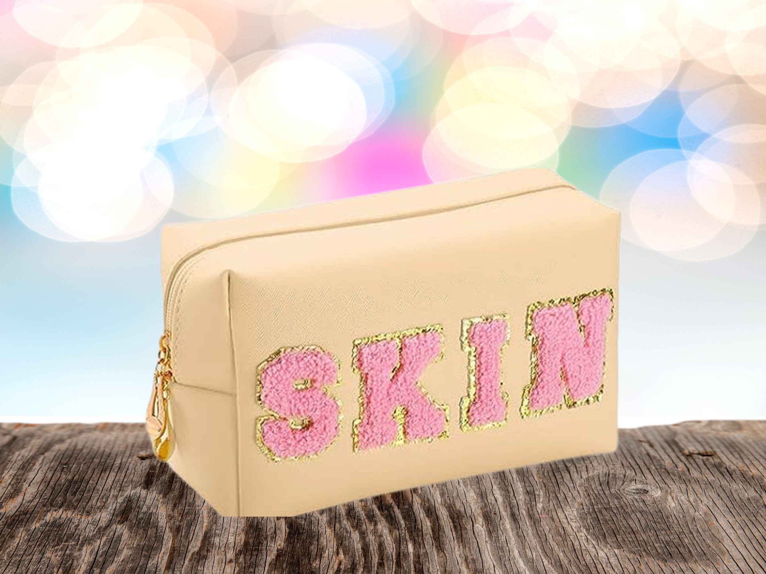 Chenille Letter Nylon Cosmetic Bag - Etsy