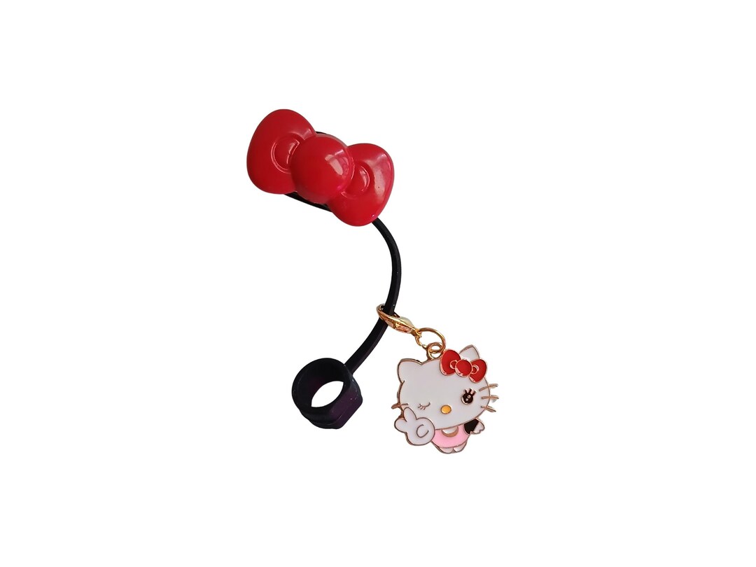 Hello Kitty Straw Cover Topper, Bow Charm for Stanley Tumbler - Etsy