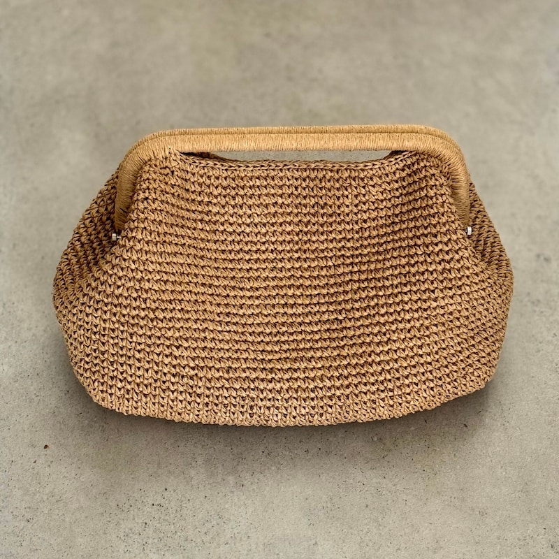 Top Handle Raffia Handbag - Etsy