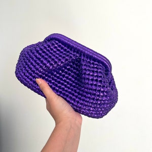 Purple Metallic Evening Knitting Pouch Clutch Bag Wedding - Etsy