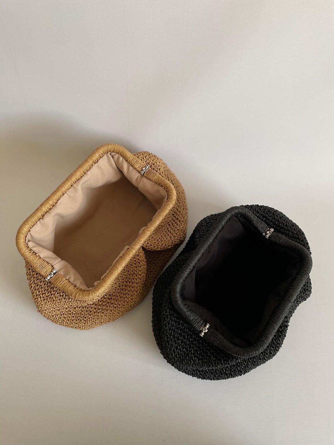 Crochet Paper Rope Pouch Clutch Knitted Straw Bag Crochet - Etsy