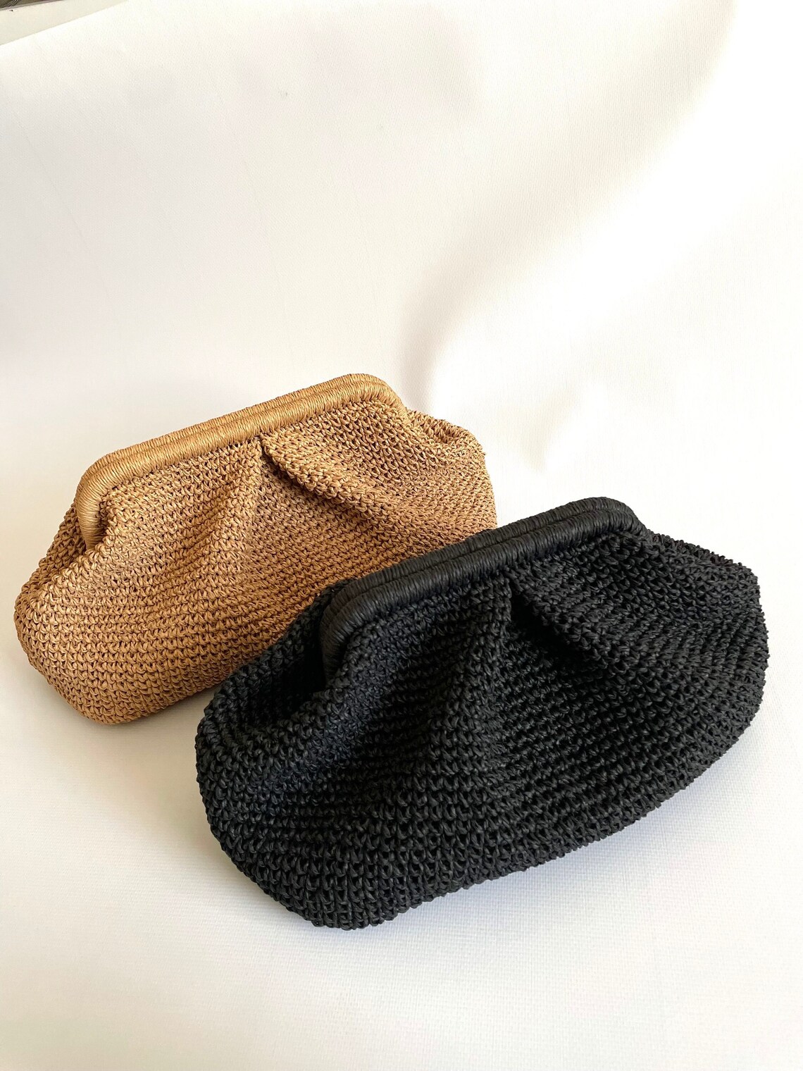 Crochet Paper Rope Pouch Clutch Knitted Straw Bag Crochet - Etsy