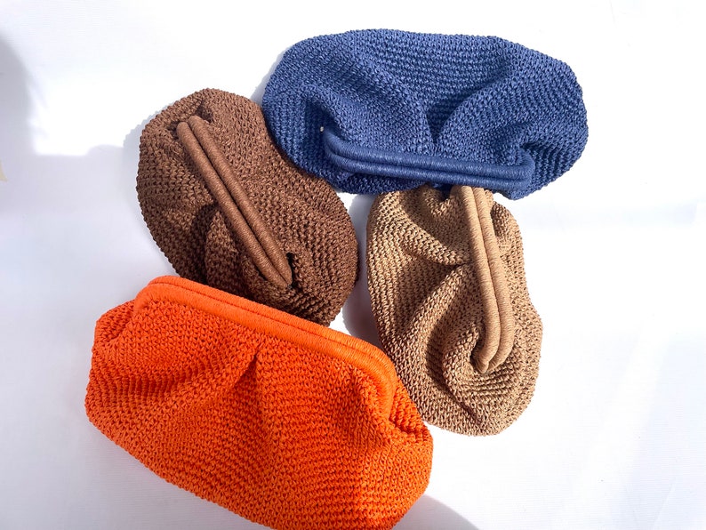 Natural Raffia Pouch Clutch Bag Straw Beach Clutch Raffia - Etsy