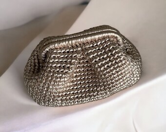 Purple Metallic Evening Knitting Pouch Clutch Bag Wedding - Etsy
