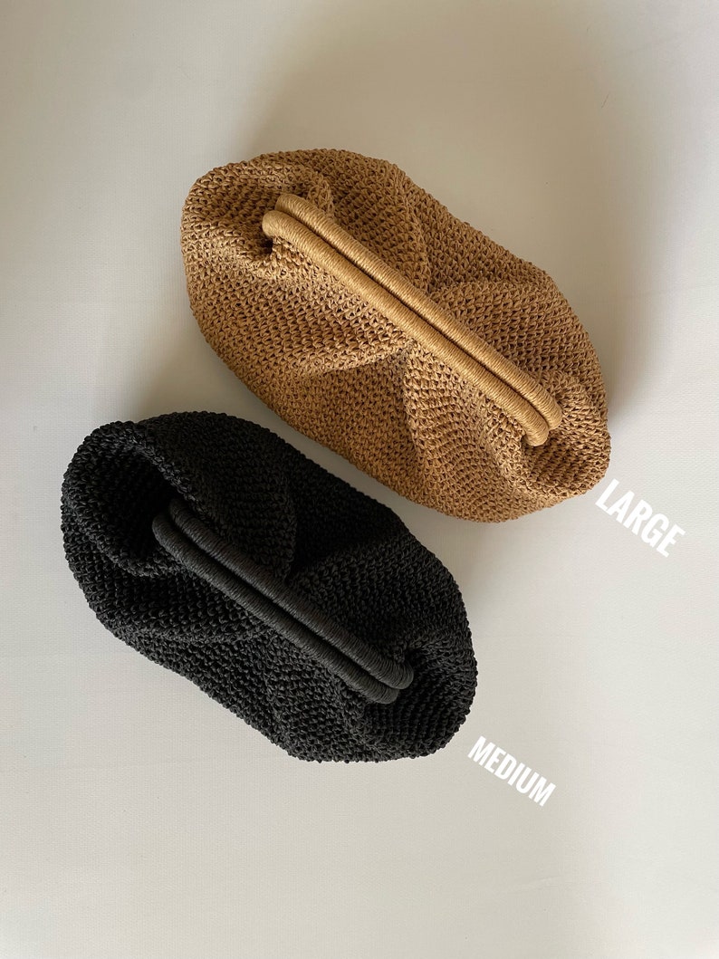 Pouch Clutch Bag With Hidden Metal Locked Paper Rope Knitted - Etsy