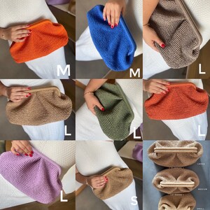 Crochet Raffia Pouch Clutch Bag, Natural Raffia Bag,womens Straw Summer ...