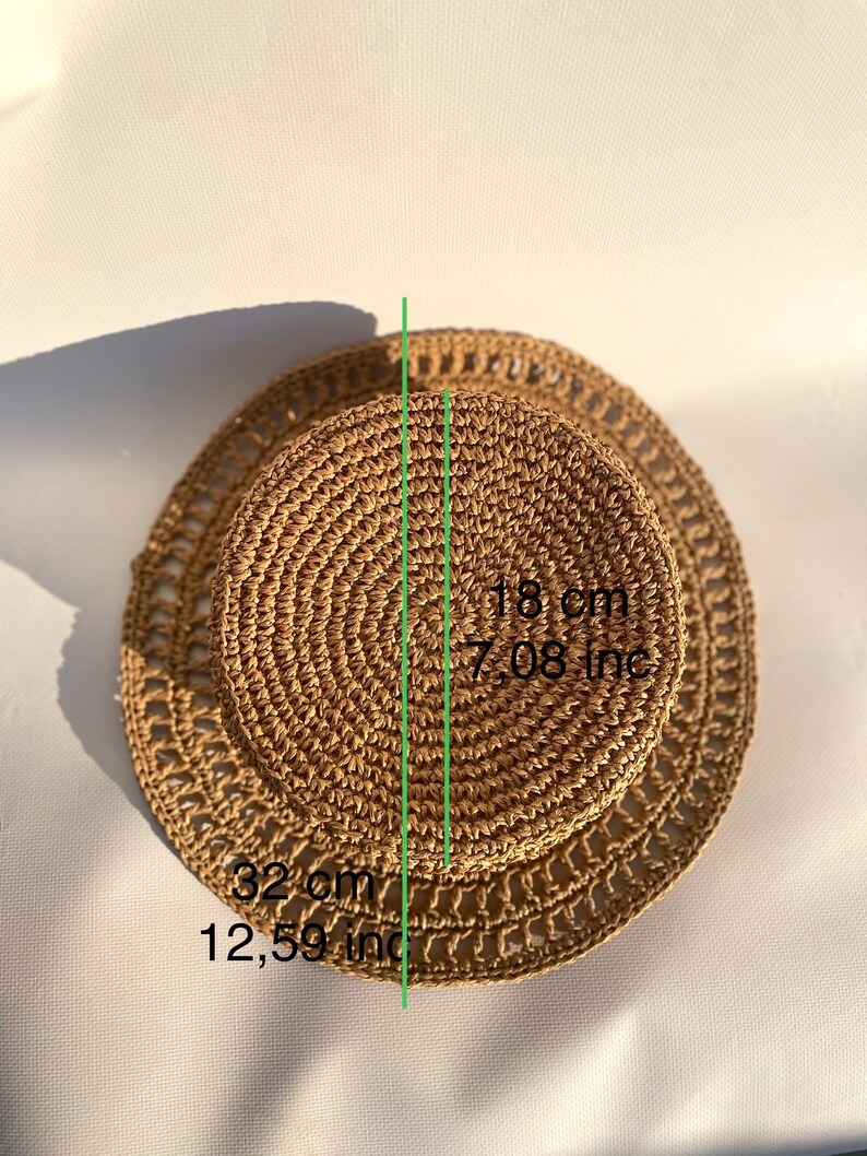 Brown Handmade Crochet Bucket Hat Raffia Hat Summer - Etsy