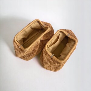 Crochet Tan Raffia Pouch Clutch Straw Beach Cloud Bag - Etsy