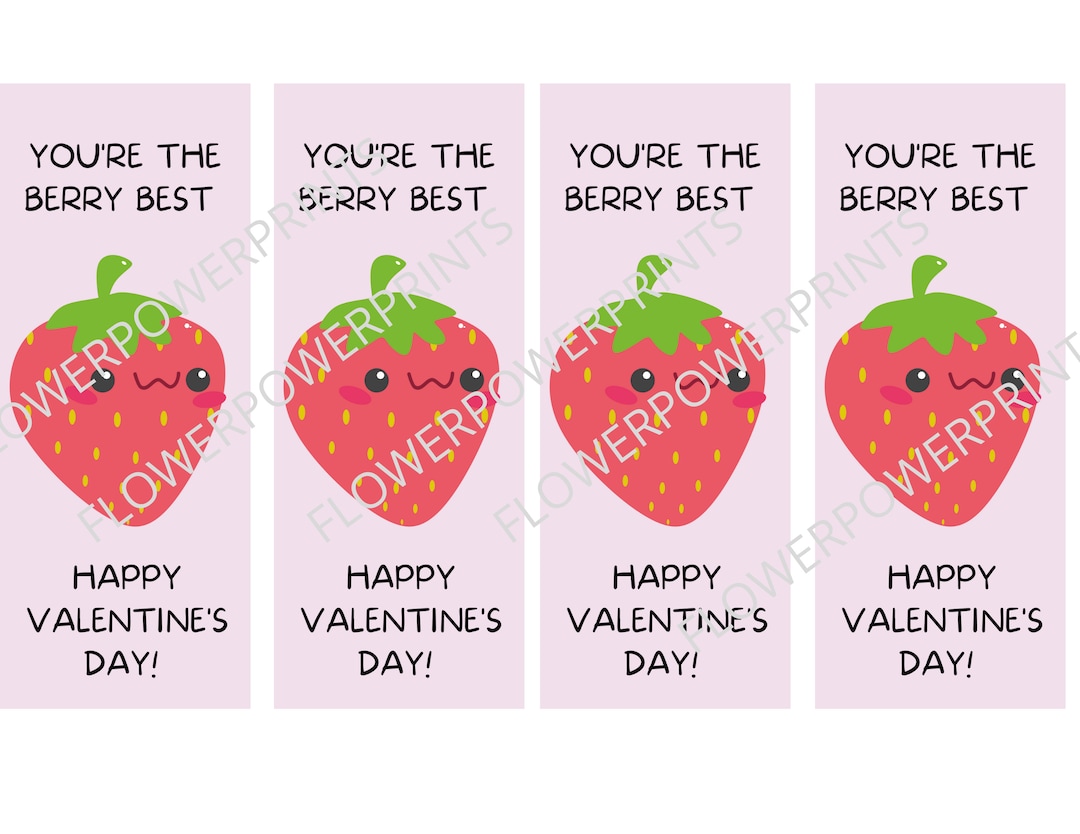 Printable Valentine Card for Kids, Berry BEST! Digital Download ...