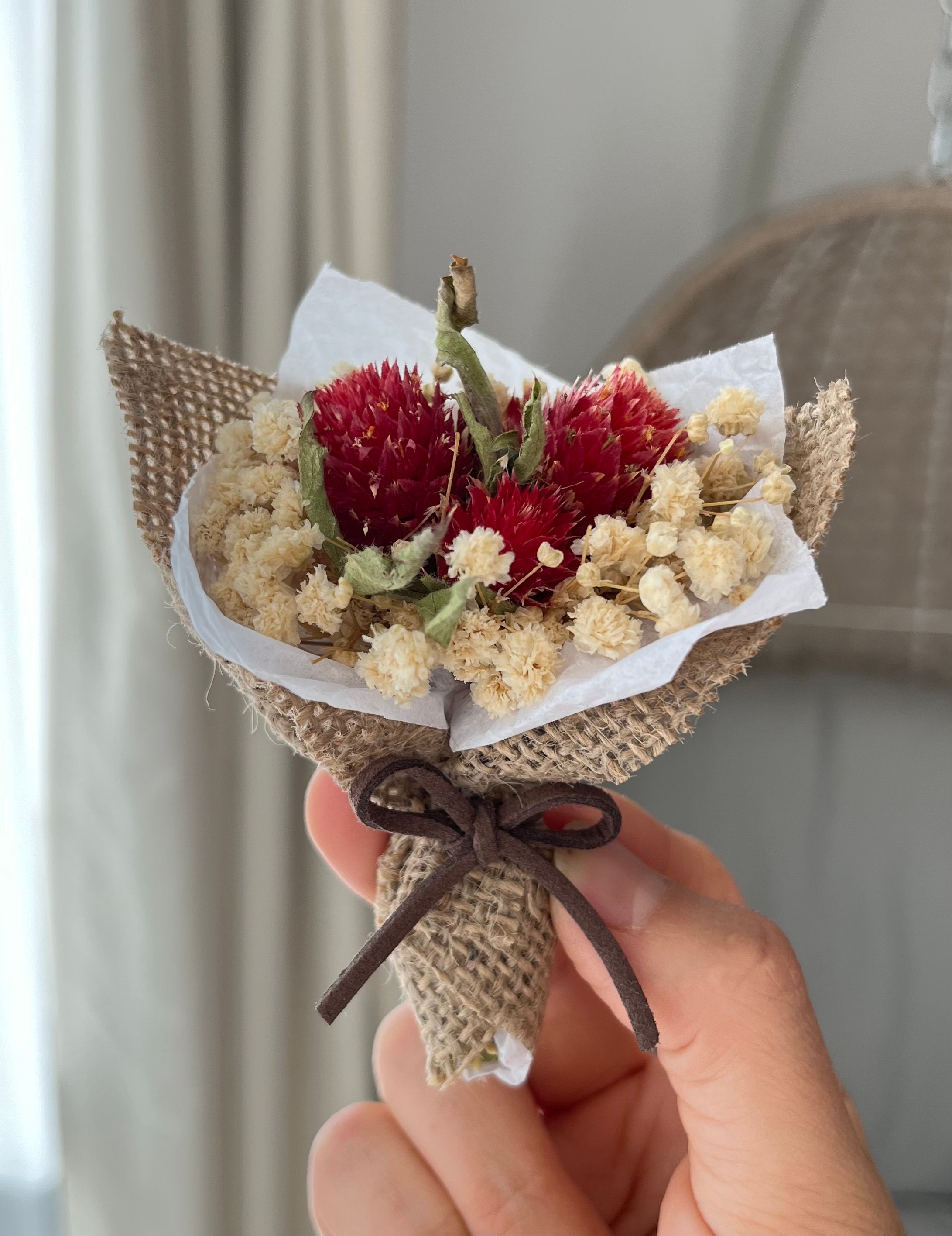 Mini Dried Flower Bouquet, Mini Posy, Wedding Favors, Party Favor ...