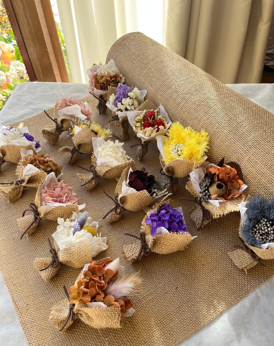 Mini Dried Flower Bouquet, Mini Posy, Wedding Favors, Party Favor ...