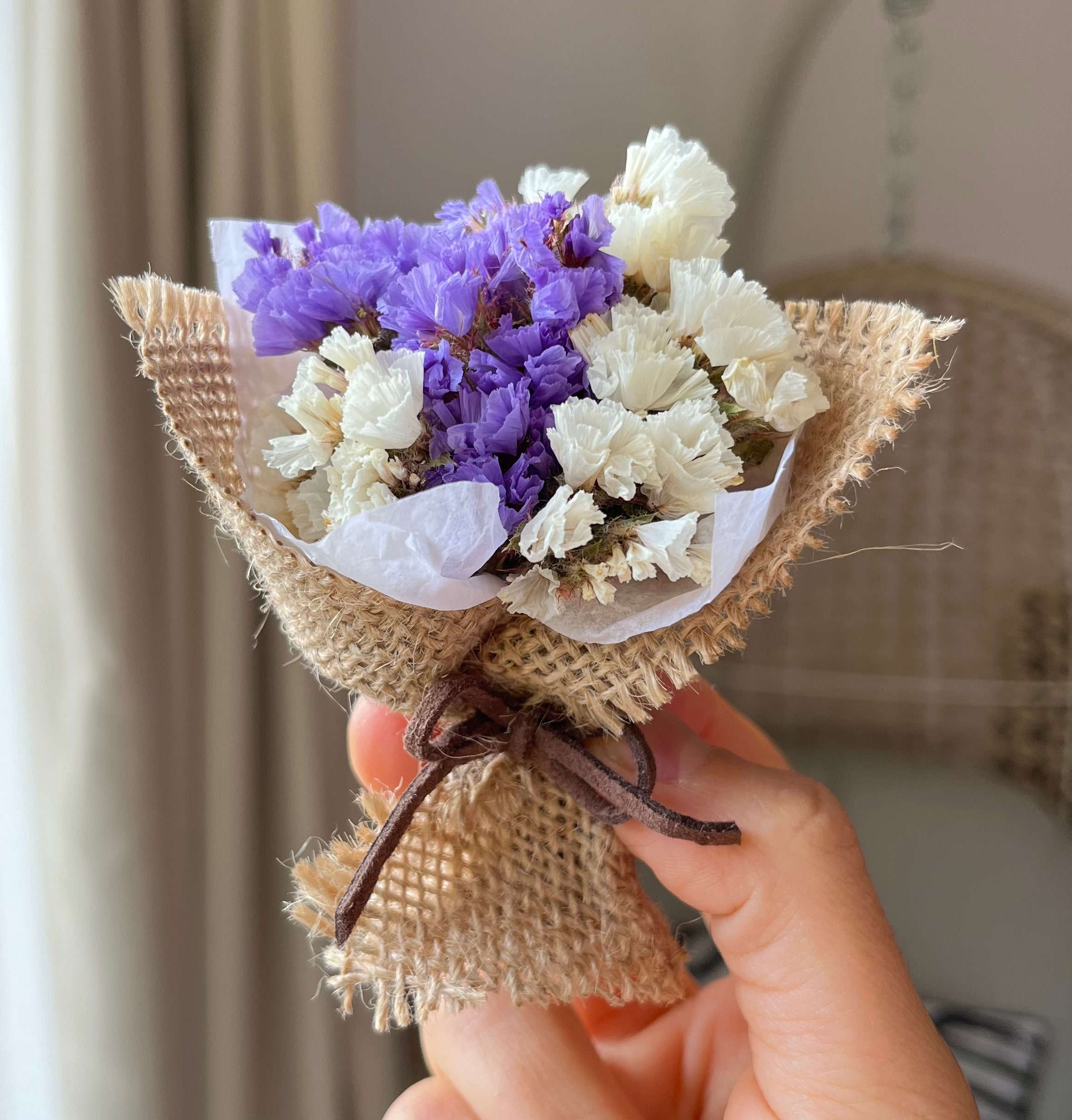 Mini Dried Flower Bouquet, Mini Posy, Wedding Favors, Party Favor ...