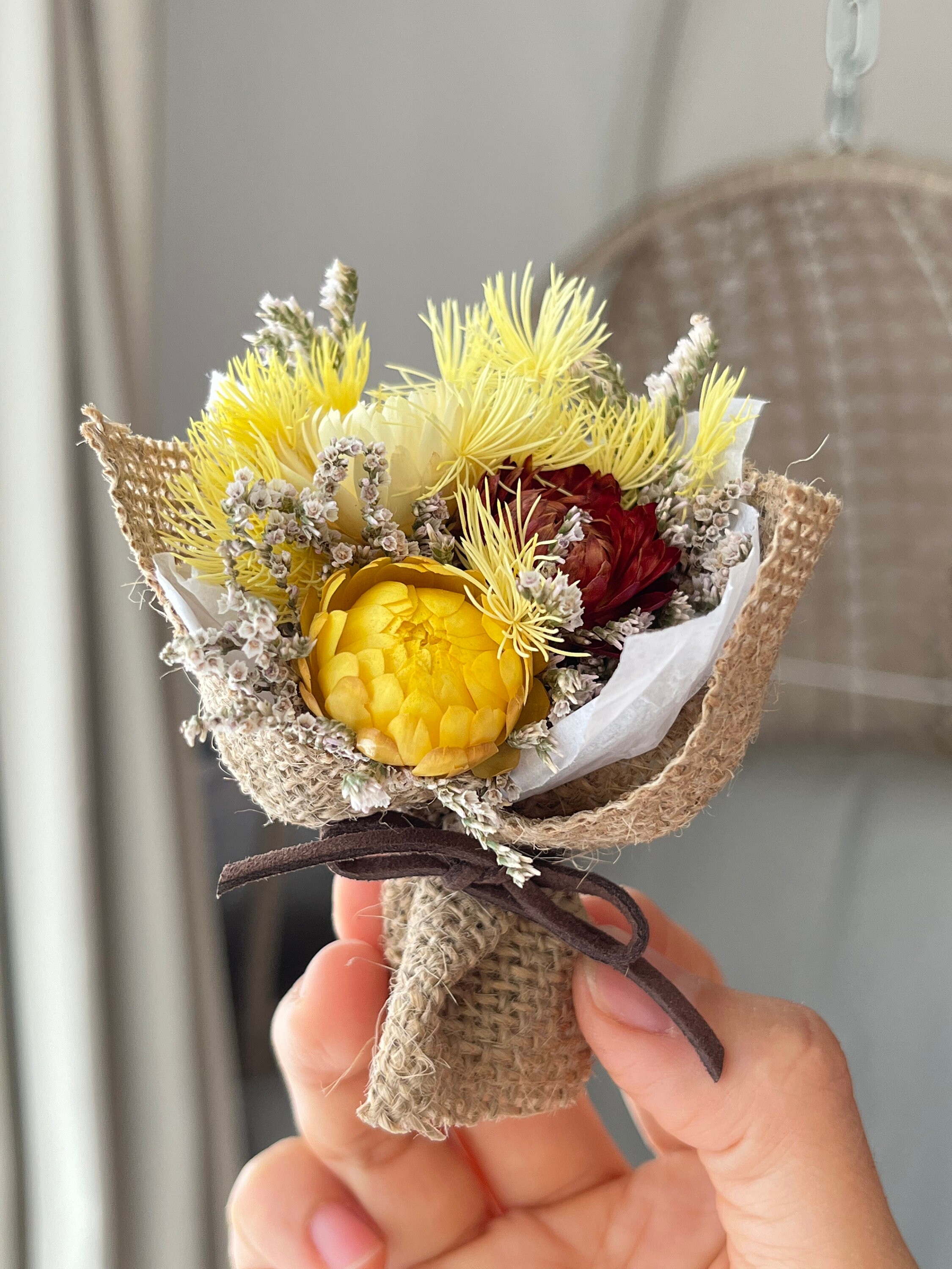 Mini Dried Flower Bouquet, Mini Posy, Wedding Favors, Party Favor ...