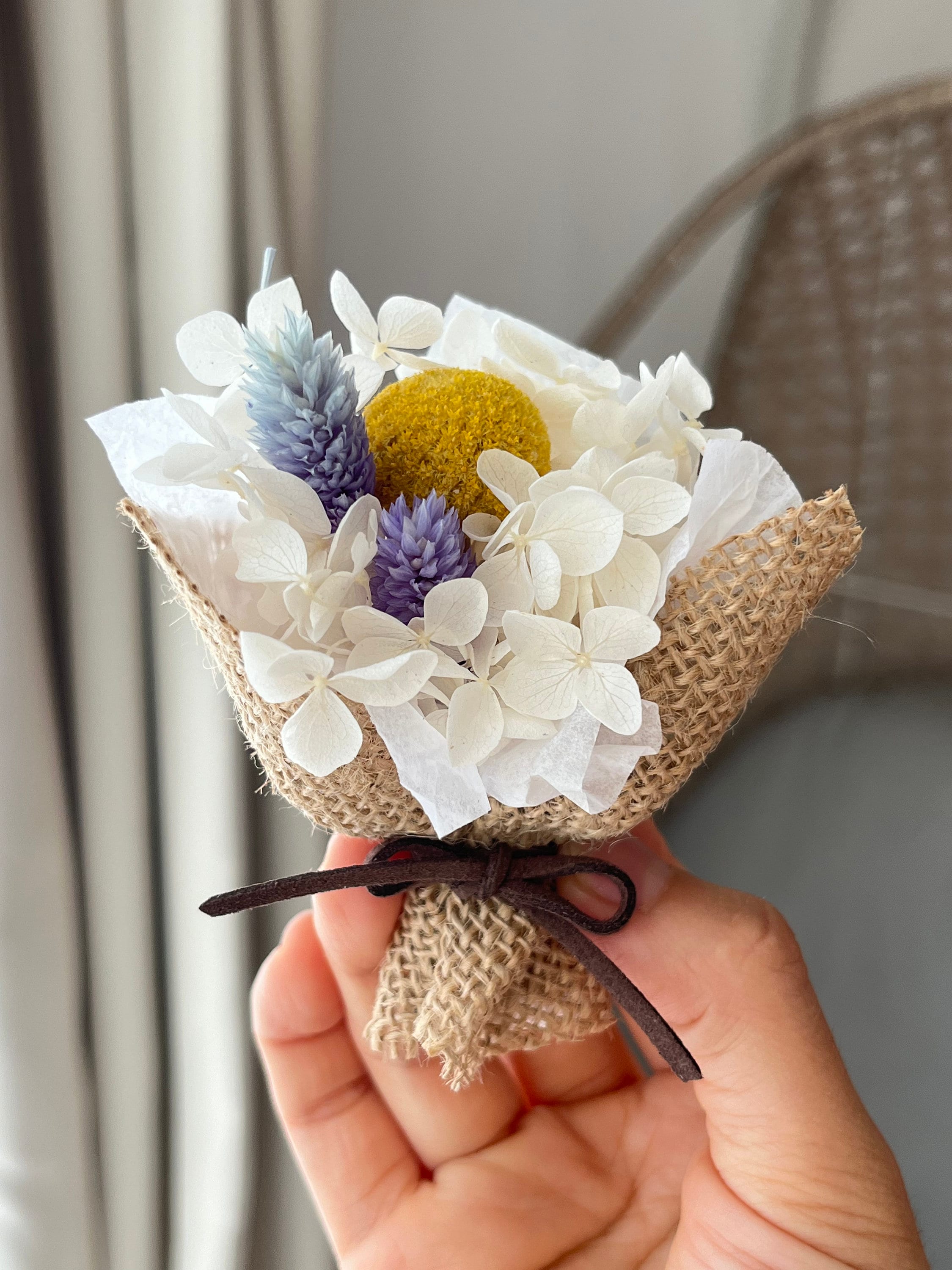 Mini Dried Flower Bouquet, Mini Posy, Wedding Favors, Party Favor ...