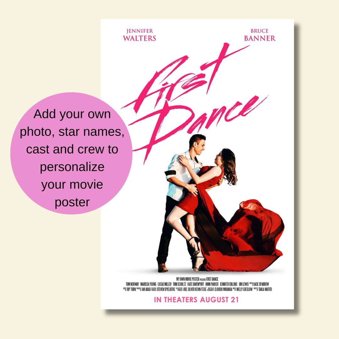 First Dance Custom Movie Poster Personalized Movie Poster Couple Poster ...