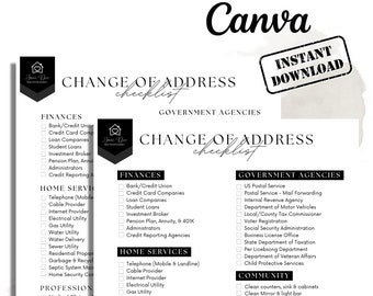 Change of Address Checklist, Real Estate Marketing, Real Estate Flyer ...