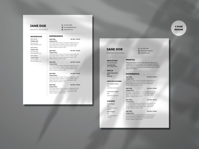 Creative Resume Template | Professional CV Template | Easy Resume for ...