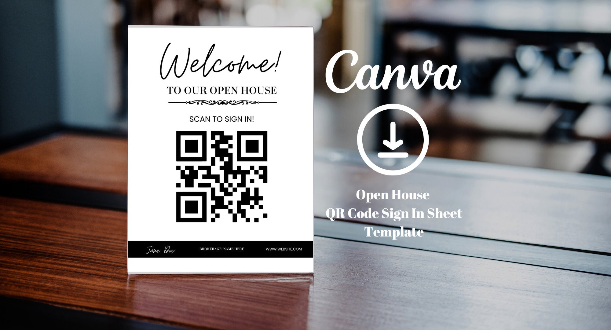 Printable Open House Sign in Sheet, QR Code Realtor Sign in Sheet, Real ...