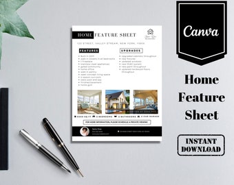 Real Estate Home Feature Sheet Bundle Template, Real Estate Marketing ...