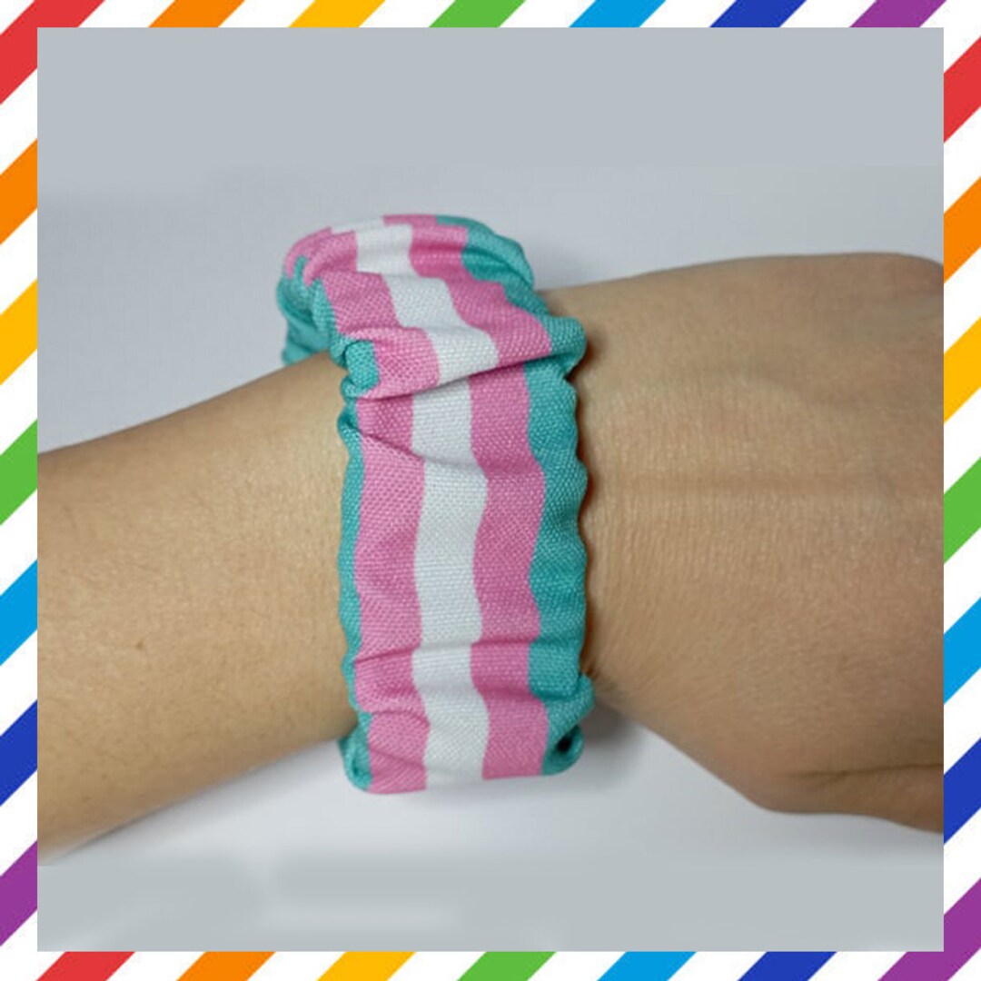 Elastic Bracelet With Trans Flag - Etsy