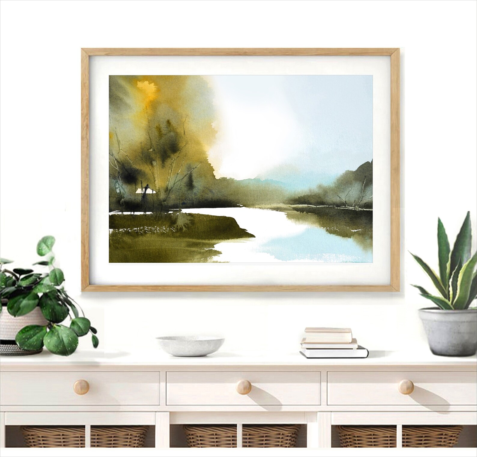 20x30", 24x32" +, Custom Large Poster Art Print Landscape, Mustard ...