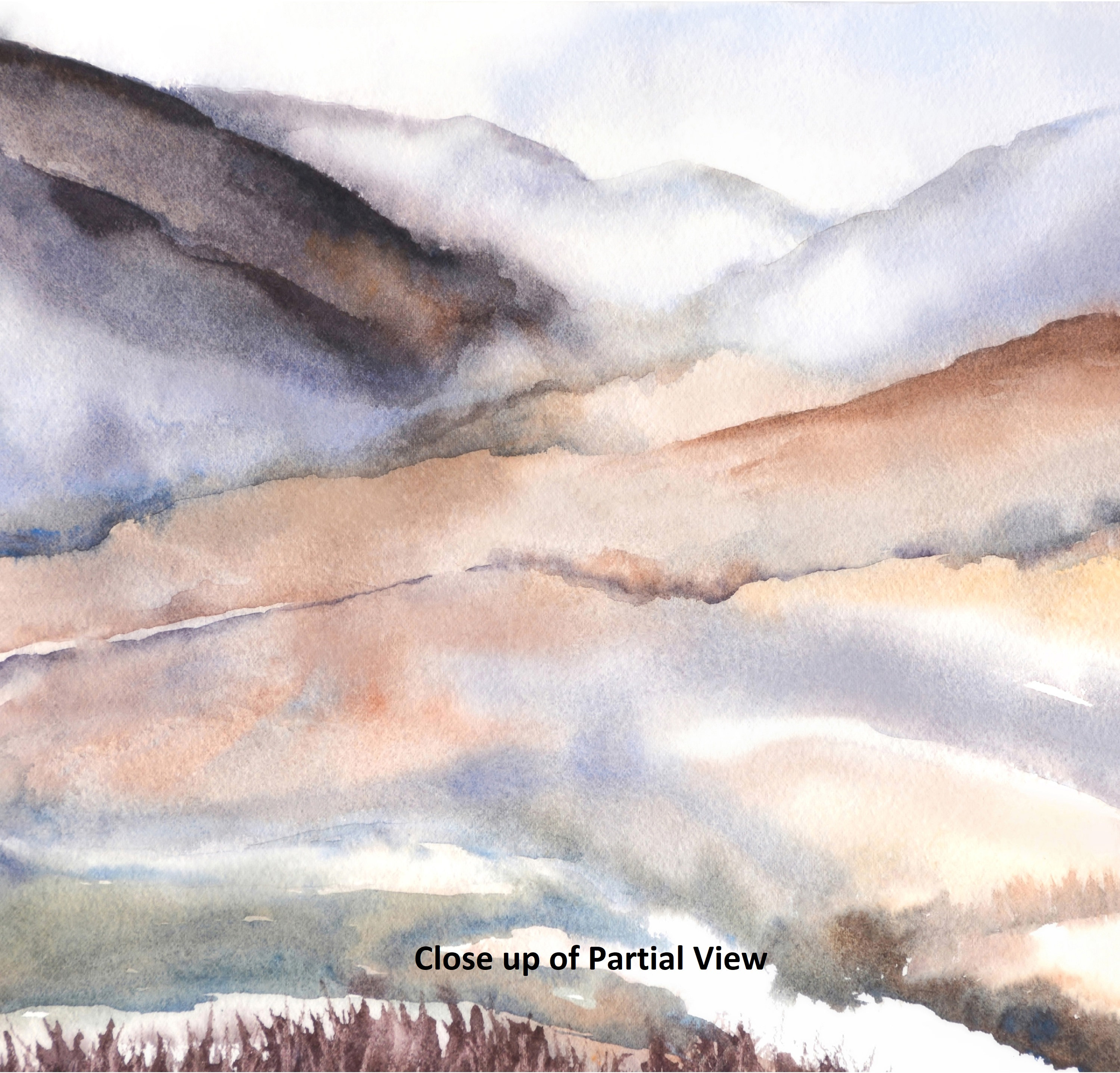 Brown Art Painting, Earthtone Color Wall Art, Zen Art Work, Mountain ...