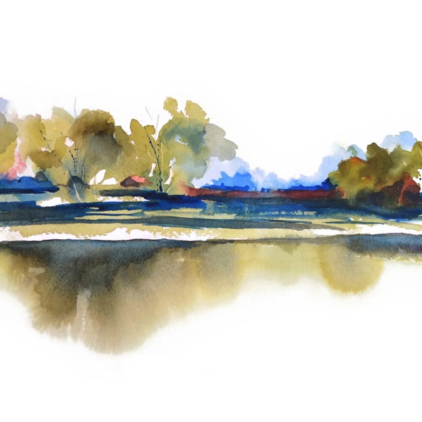 Abstract Painting Blue Rust - Etsy