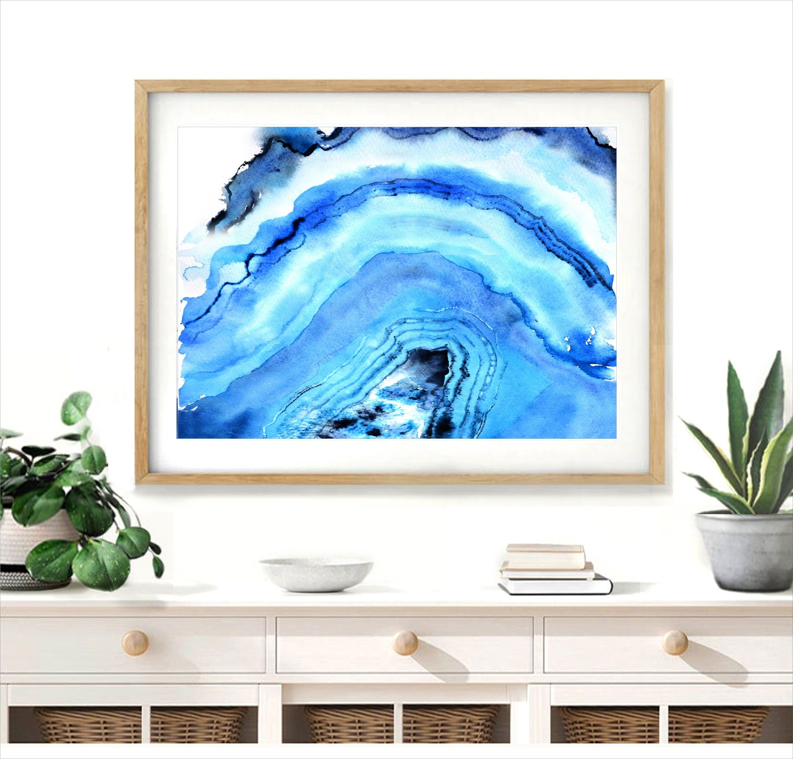 Large Colorful Wall Art, Aqua Blue Painting, Xtra Large Format Art ...