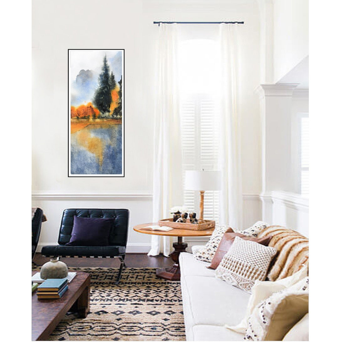 Tall Thin Painting Narrow Artwork Long Vertical Print Art - Etsy
