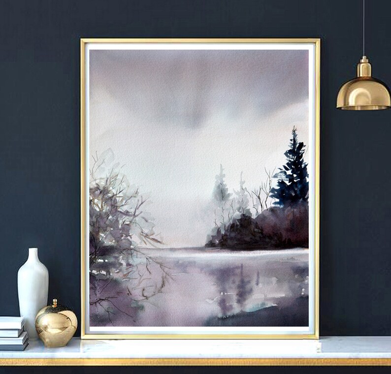 Somber Day Moody Art Print Monochromatic Wall Decor Hazy - Etsy