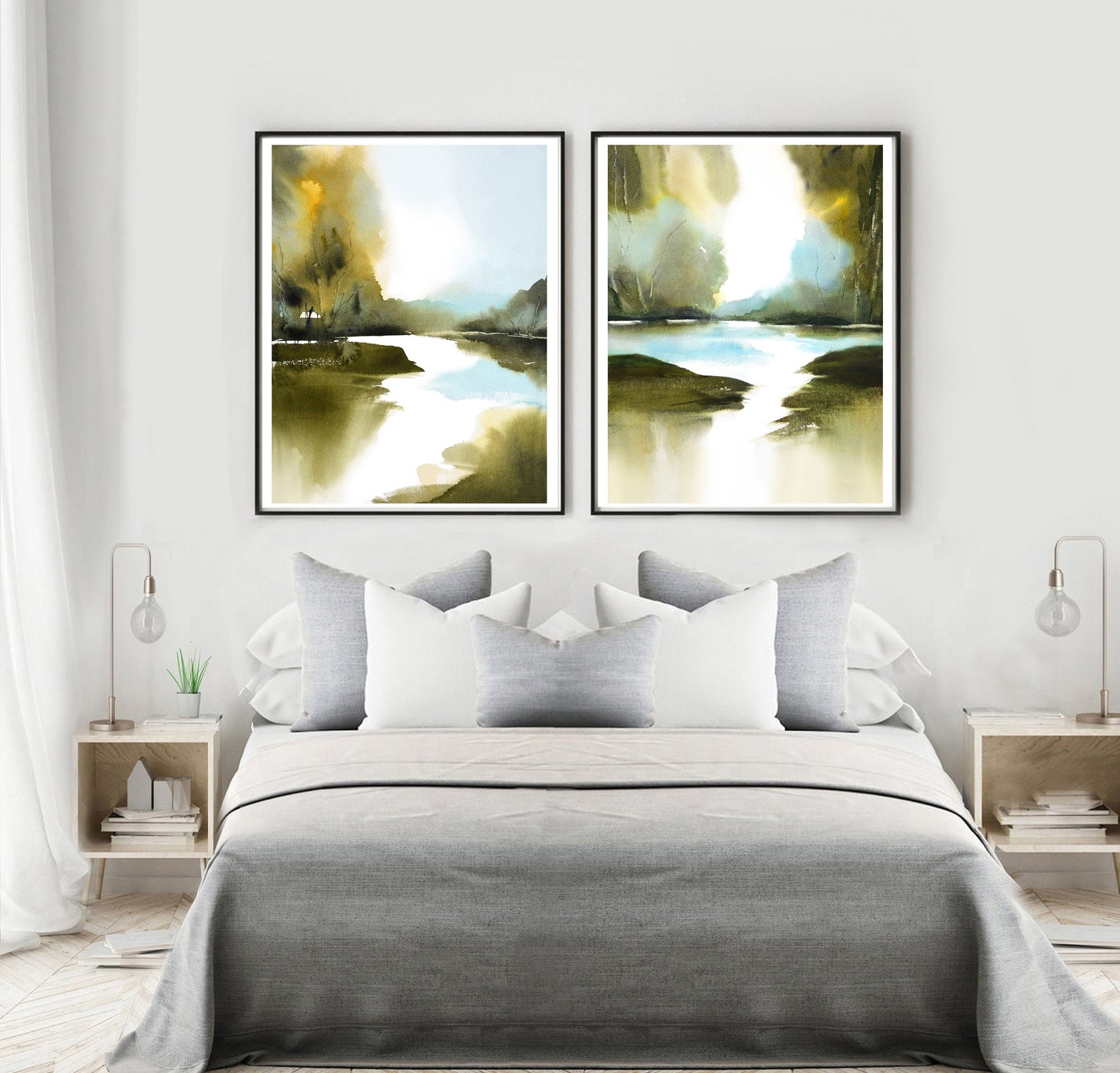 20x30", 24x32" +, Custom Large Poster Art Print Landscape, Mustard ...