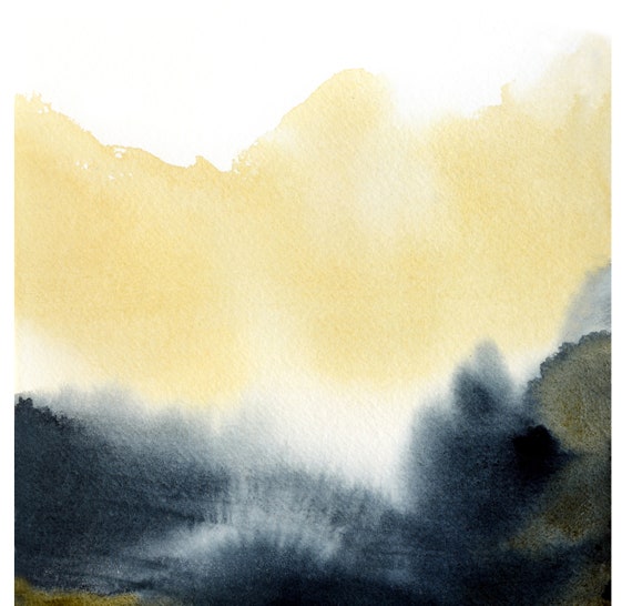 Colorful Artwork Dark Blue and Yellow Tones Vivid Colors | Etsy