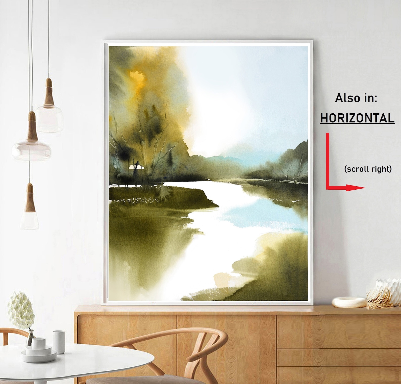 20x30", 24x32" +, Custom Large Poster Art Print Landscape, Mustard ...