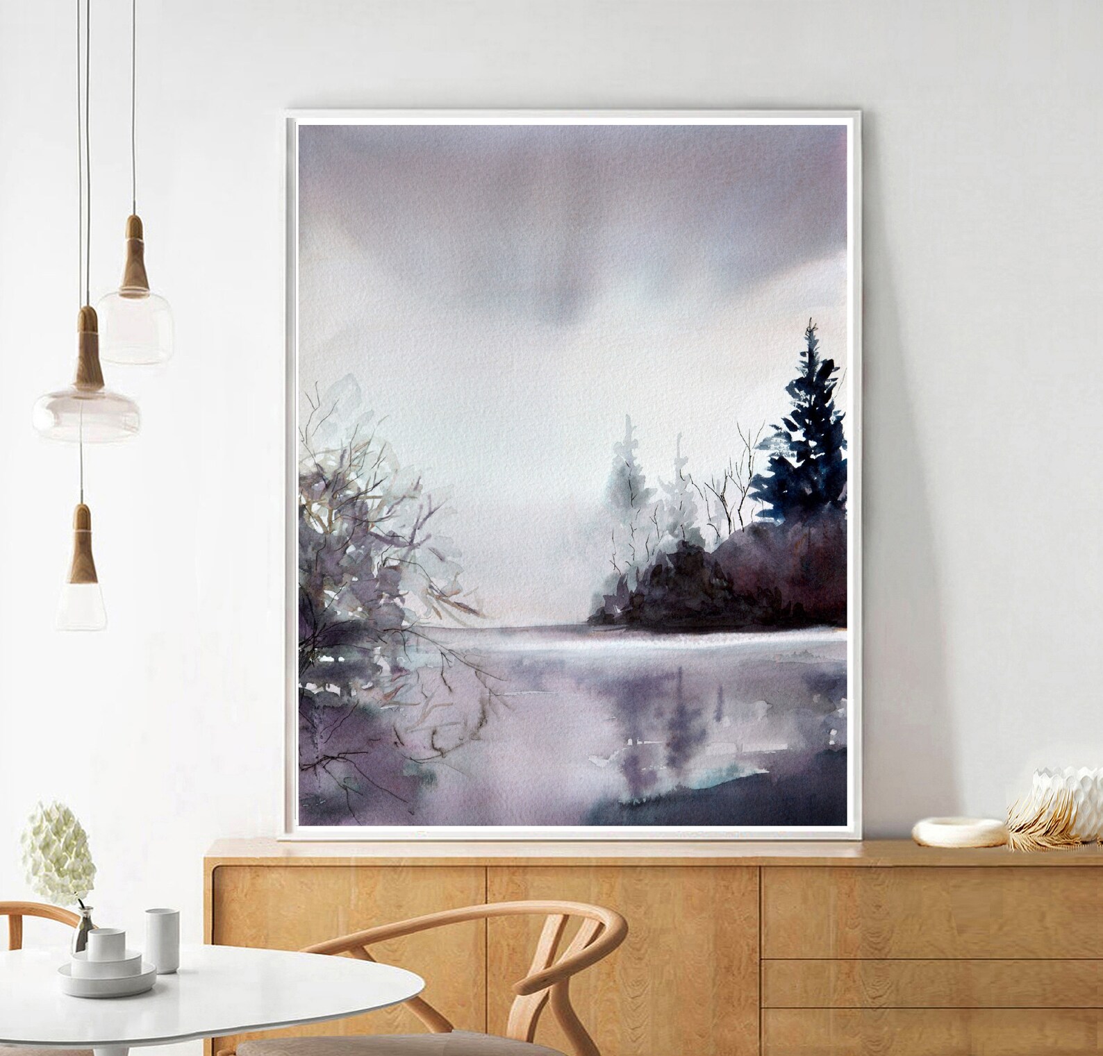 Somber Day Moody Art Print Monochromatic Wall Decor Hazy - Etsy