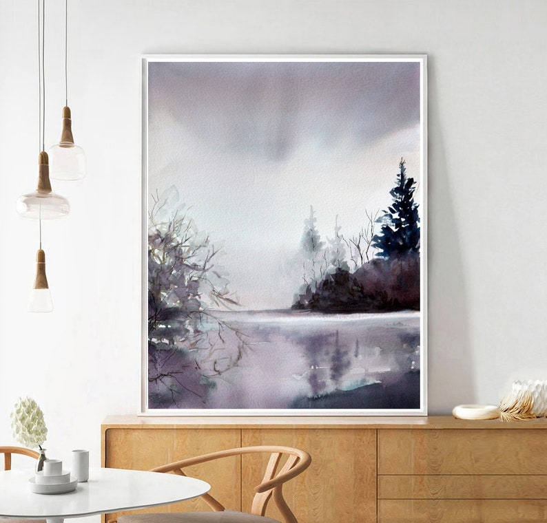 Somber Day, Moody Art Print, Monochromatic Wall Decor, Hazy Coastal ...