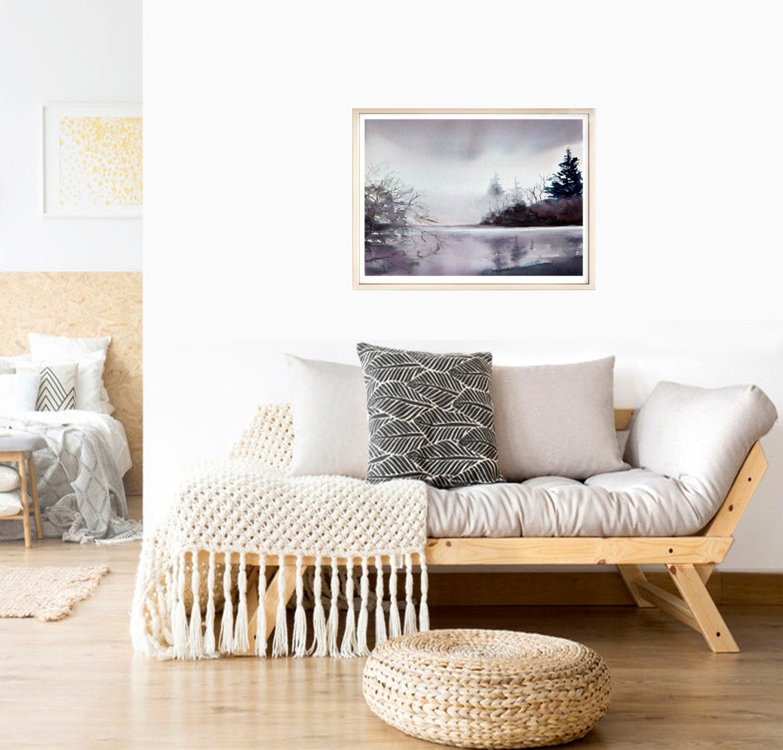 Somber Day Moody Art Print Monochromatic Wall Decor Hazy - Etsy