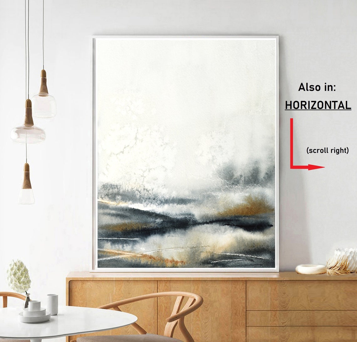 Textured Looking Artwork, Neutral Color Abstract Wall Print, Watercolor ...