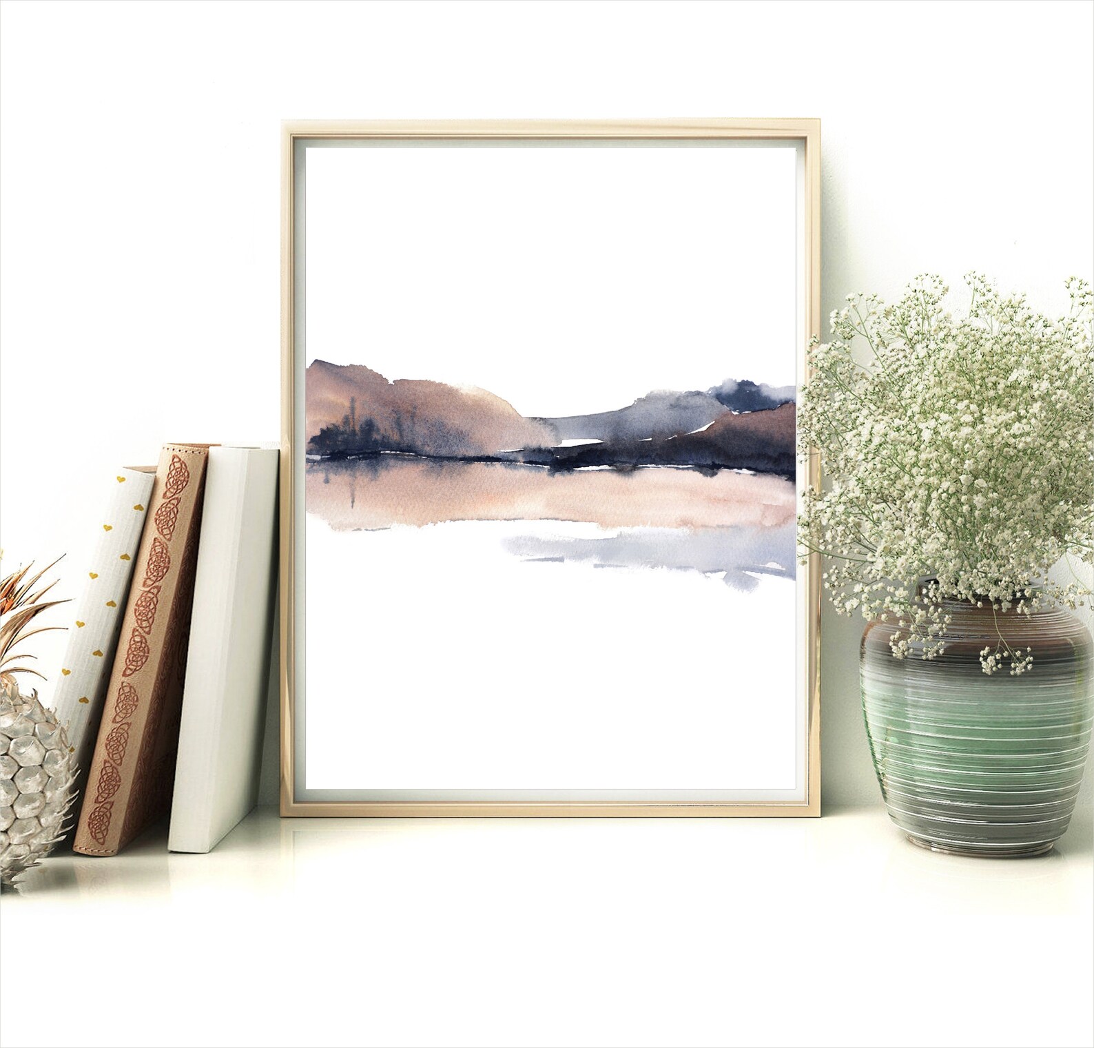 Scandi Print, Popular Art Print Abstract, Watercolor Landscape ...