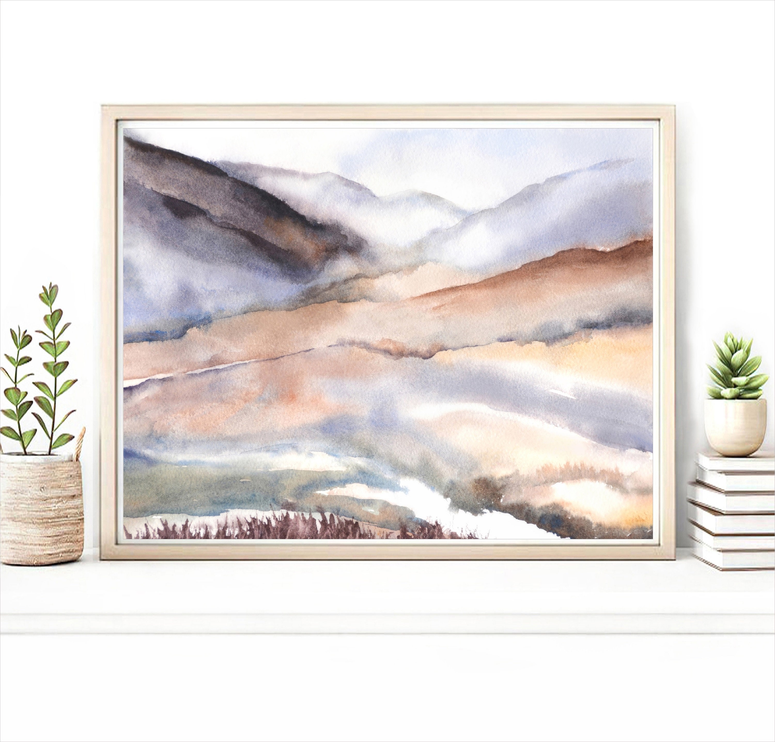 Brown Art Painting Earthtone Color Wall Art Zen Art Work - Etsy