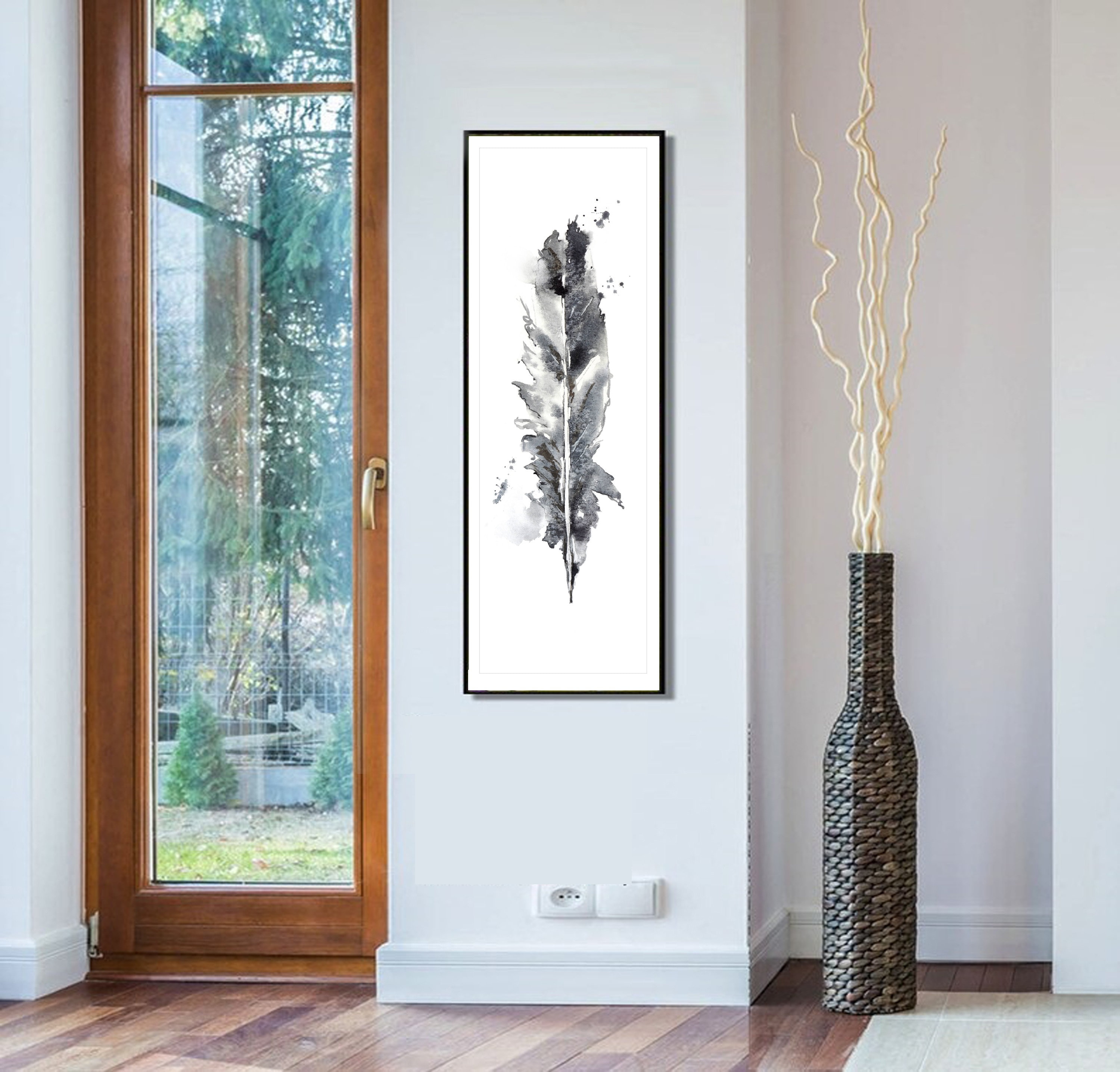 Black and White Narrow Wall Art Vertical Hallway Decor Small - Etsy