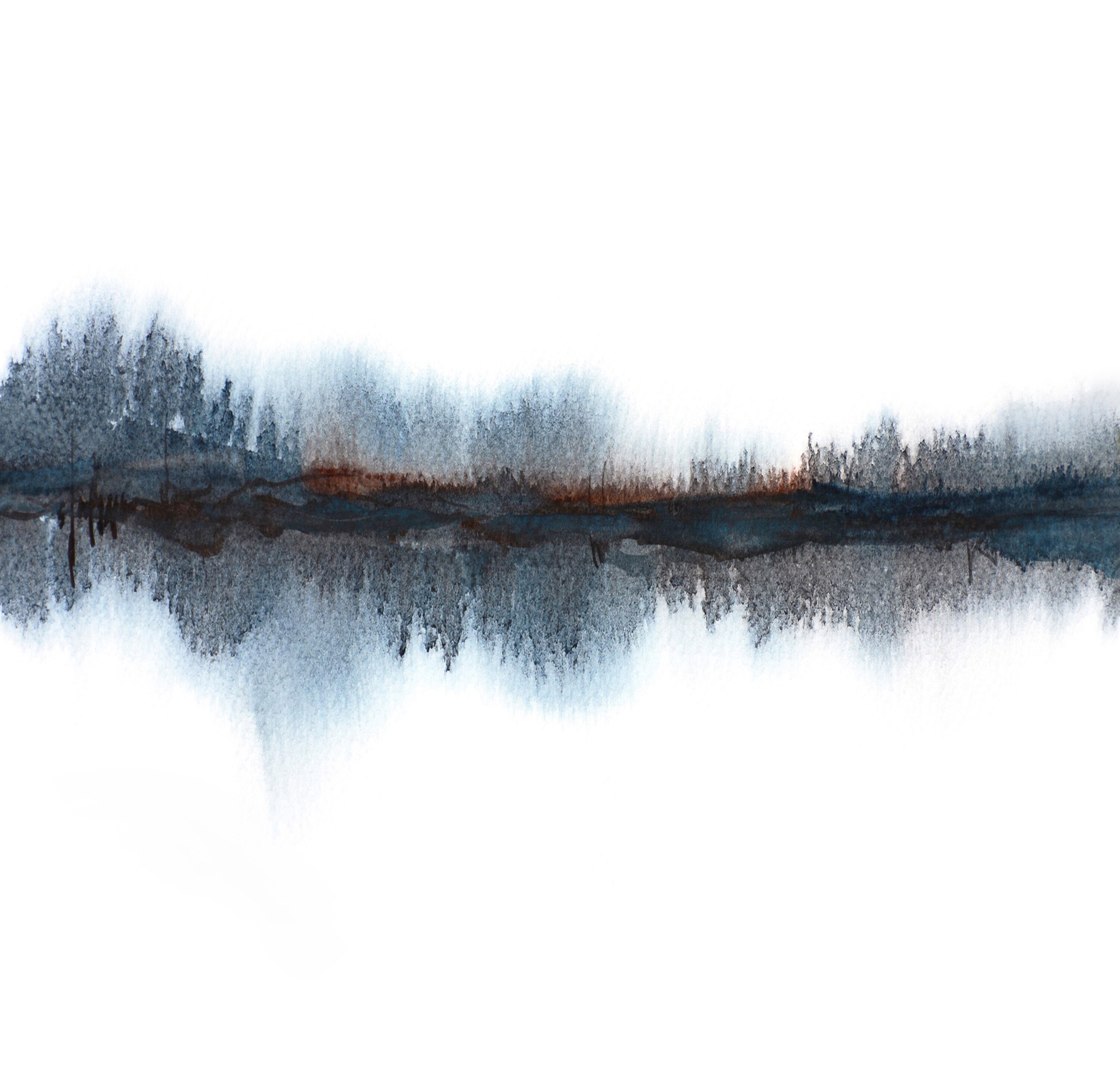 Landscape Watercolor Painting Monochromatic Art Peaceful | Etsy Canada