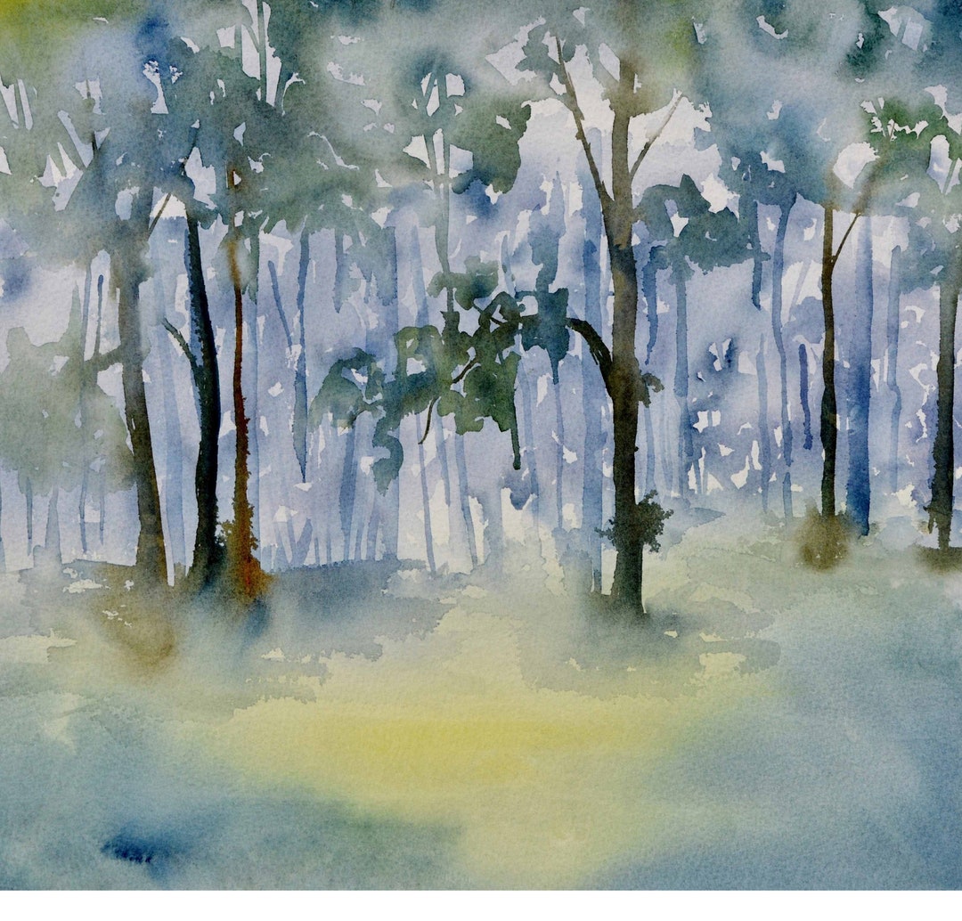 Calming Wall Art Print, Tranquil Decor Art, Mindfulness Artwork, Misty ...