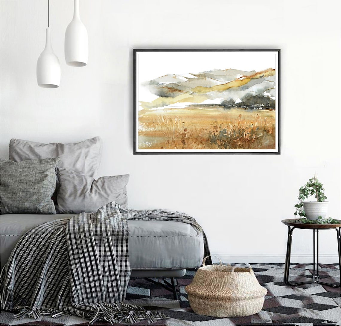 English Countryside Print Decor Meadow Print Art Landscape - Etsy