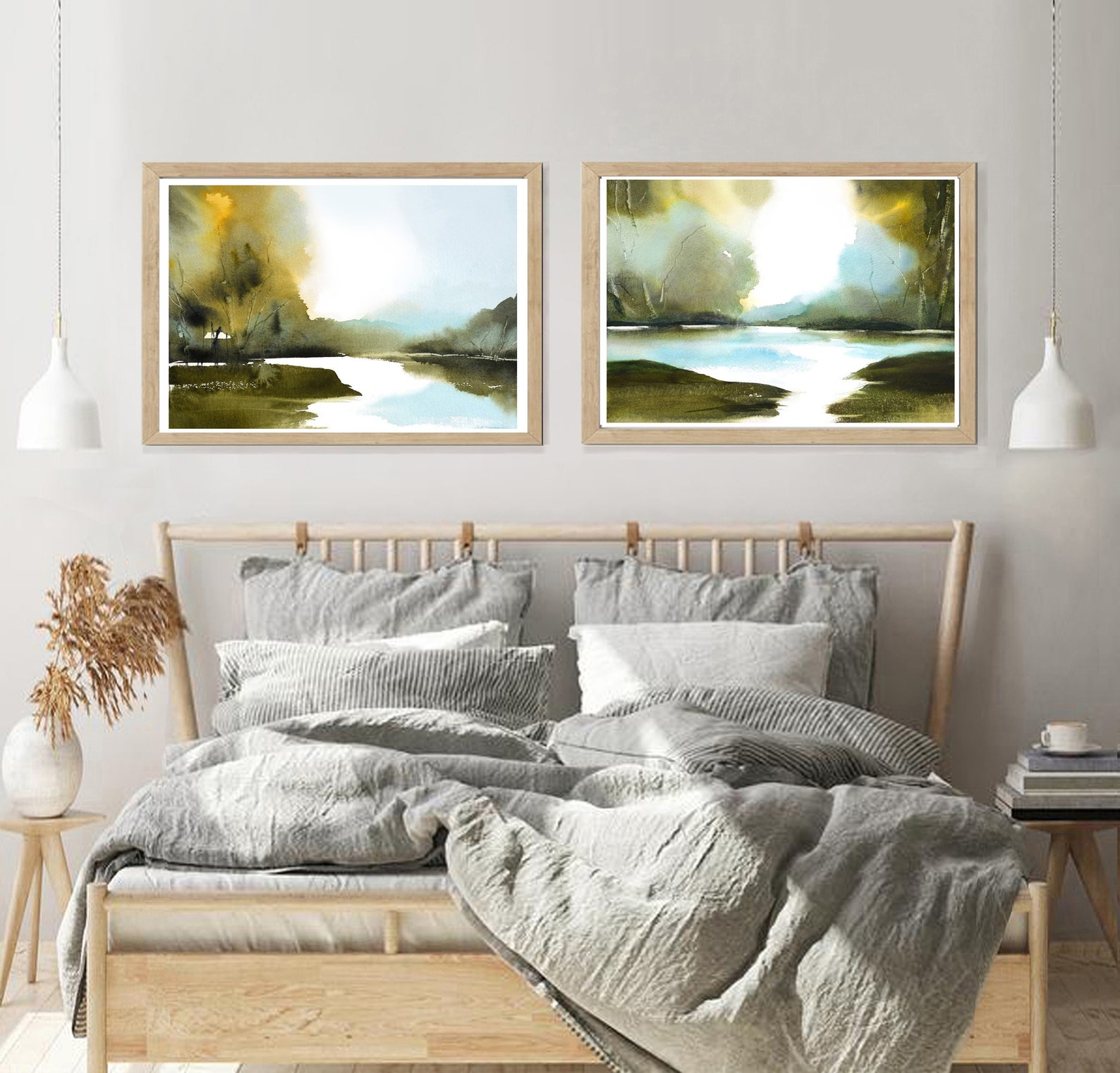 20x30", 24x32" +, Custom Large Poster Art Print Landscape, Mustard ...
